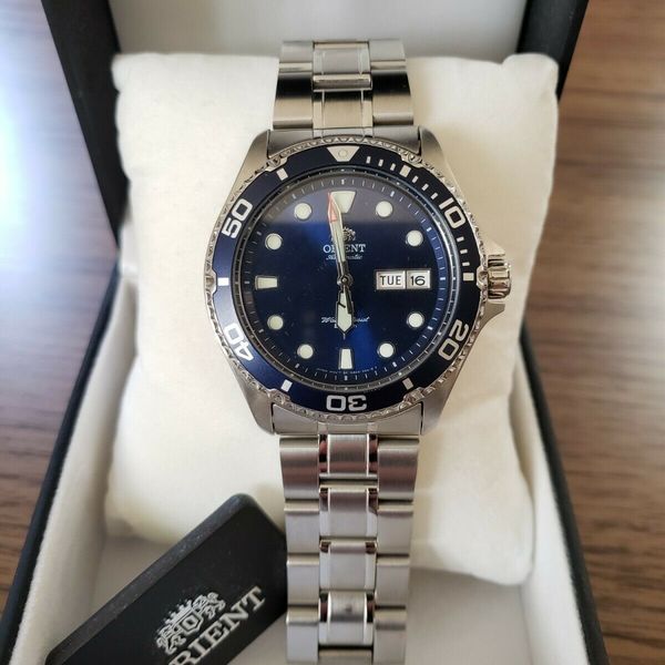 Orient Ray II Blue Automatic Men's Japanese Dive Watch Wristwatch ...