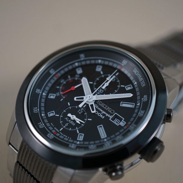 [WTS] Seiko Alarm Chronograph SNAB19P1 7T62 Two Tone Black Quartz ...