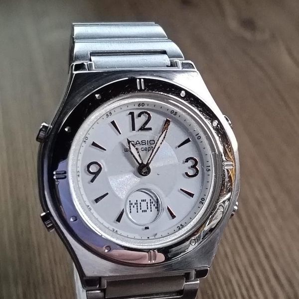 Casio Waveceptor Solar Radio Control White LWA-M141 Stylish Watch ...