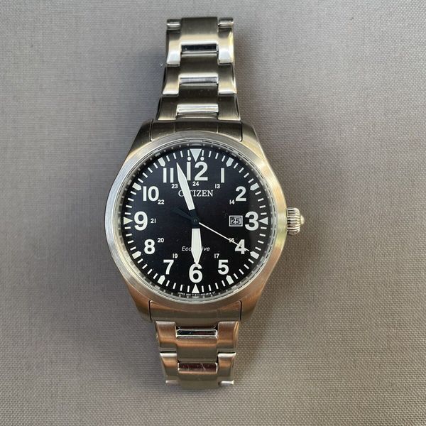 CITIZEN E111 CALIBRE ECO-DRIVE ANALOGUE MILITARY FIELD STYLE WATCH ...