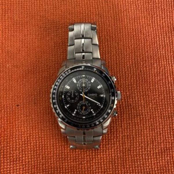 Casio Men's Quartz Black Slide Rule Bezel Need Battery 40mm Watch ...