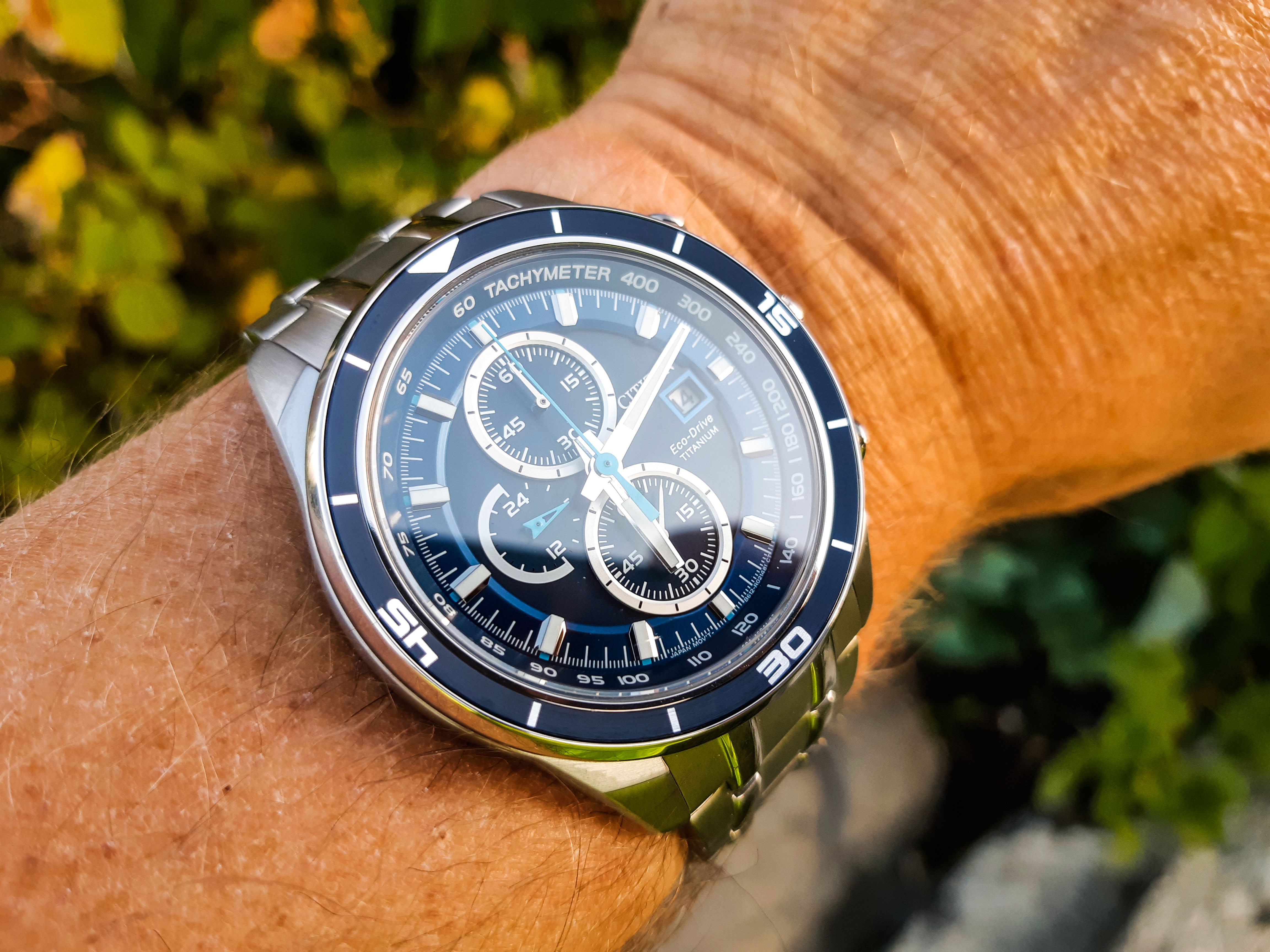 ***FS CITIZEN Eco-Drive Brycen Super Titanium Blue Dial Chronograph ...