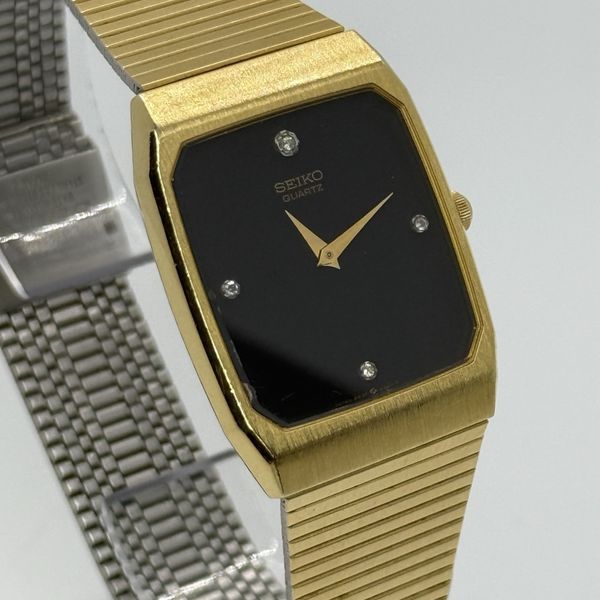 Seiko Men's Vintage 4 Diamond Gold Tone Quartz Dress Watch 6530-5089 ...