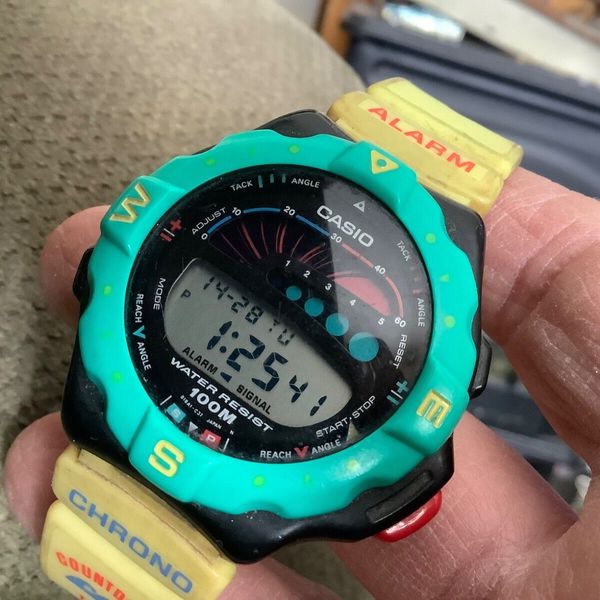 Casio Rare SUF-110 surfing timer mens watch new battery working ...