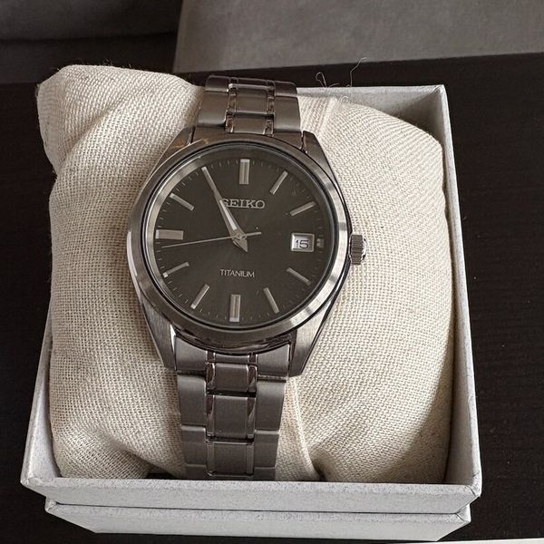 Seiko Mens Essential Titanium Black Dial - SUR375 | WatchCharts Marketplace