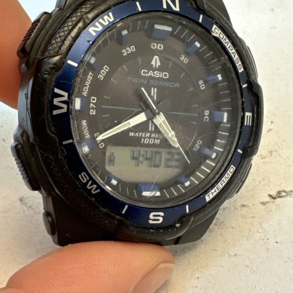 Casio Men's Twin Sensor Compass Thermom Analog Digital Watch SGW-500H ...
