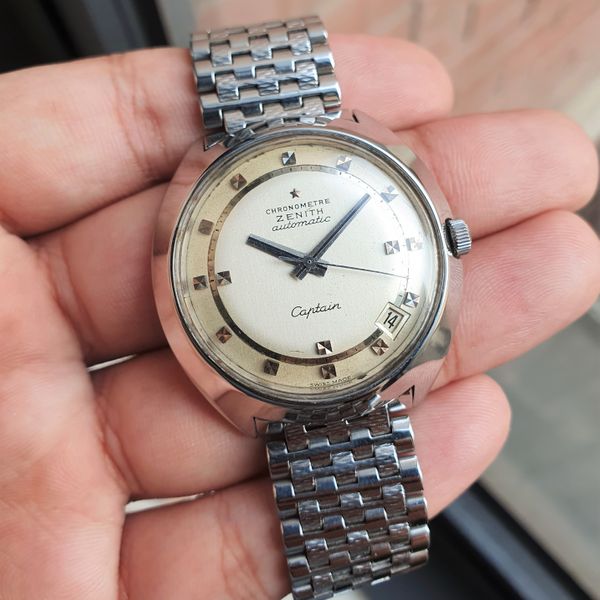 FS: Zenith Captain SERVICED Chronometer Jumbo Hi-beat Silver Sunburst ...