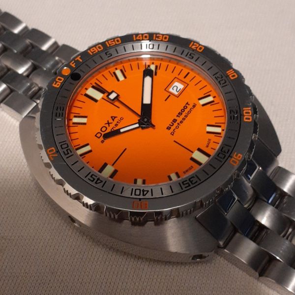 DOXA SUB 1500T PROFESSIONAL AUTOMATIC DIVER, ORANGE DIAL, HELIUM VALVE ...