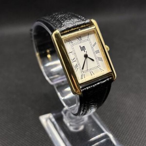 Antique LIP Tank Watch Gold Plated Original Leather Strap LIP ...