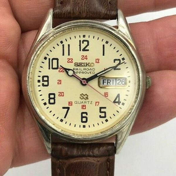 SEIKO Watch RAILROAD APPROVED 7546-8069 Day/Date QUARTZ Working New ...