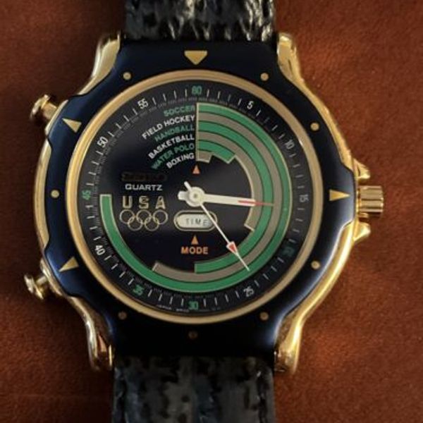 Seiko Watch 8M32-7009 1992 USA Olympic Games from May 1991 Tested Works ...