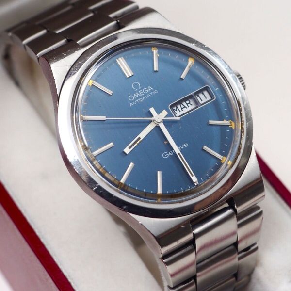 Vintage Omega Geneve Automatic Blue Dial Watch for Men | WatchCharts ...