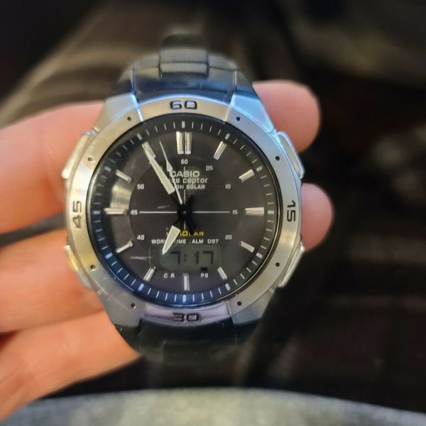 Vintage Casio Wave Ceptor Tough Solar Watch WVA-470 Model 5052 Original ...