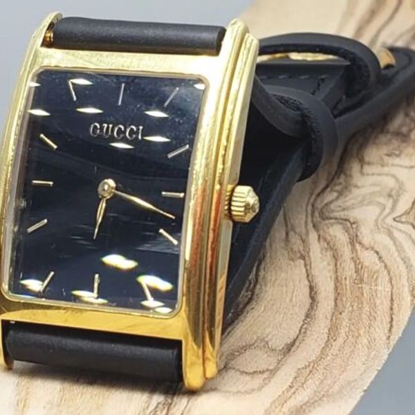 Double Gucci Retired Solid 18k(.750) Yellow gold classic TANK watch REF ...