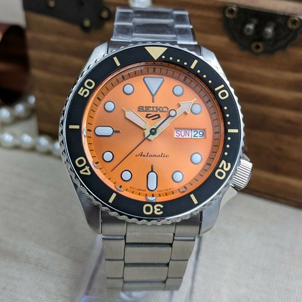 Seiko 5 Sports SRPD59K1 Orange Dial on Bracelet-Brand New | WatchCharts ...