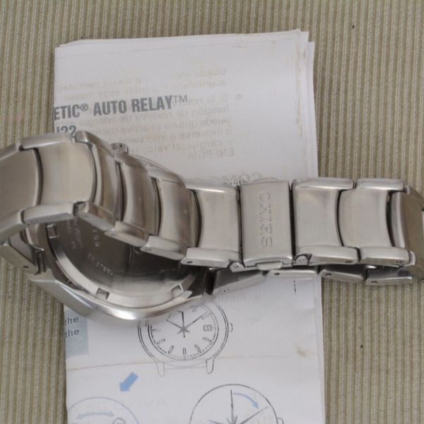 Vintage Seiko Kinetic Auto Relay 100M automatic mens watch 5j22-OAAO | WatchCharts Marketplace