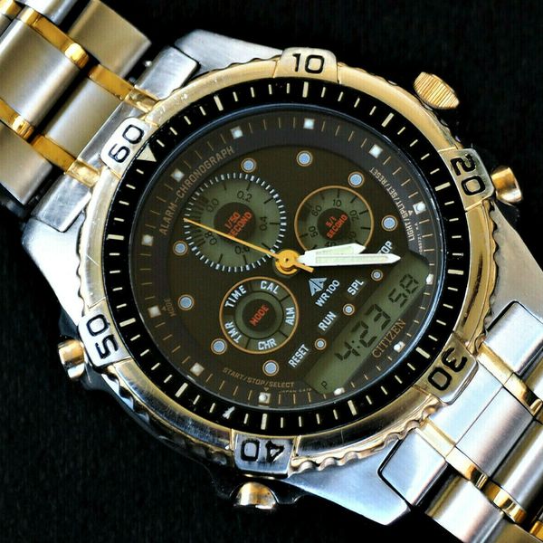 Vintage Promaster Citizen C410 Alarm Chronograph Multifunction Watch gn ...