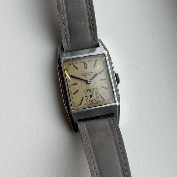 Vintage Rare Movado Chronometre Steel Case Cal.150mn Tank Rectangular ...