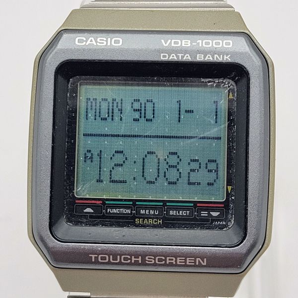 Casio VDB-1000 Data Bank First Touch Screen Watch Functions Working ...