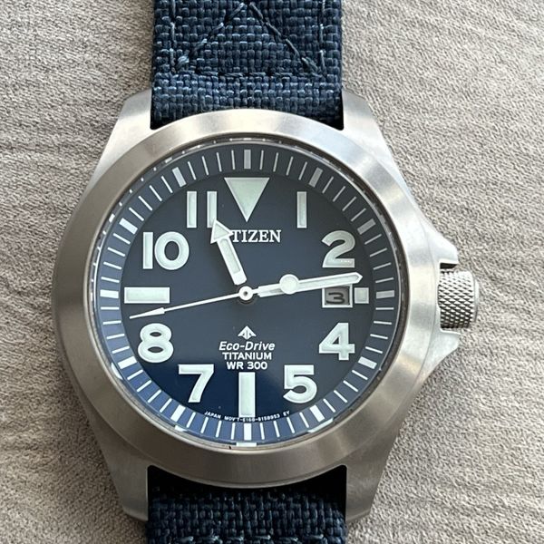 Citizen Titanium Promaster Tough Eco-Drive Watch Blue dial ...