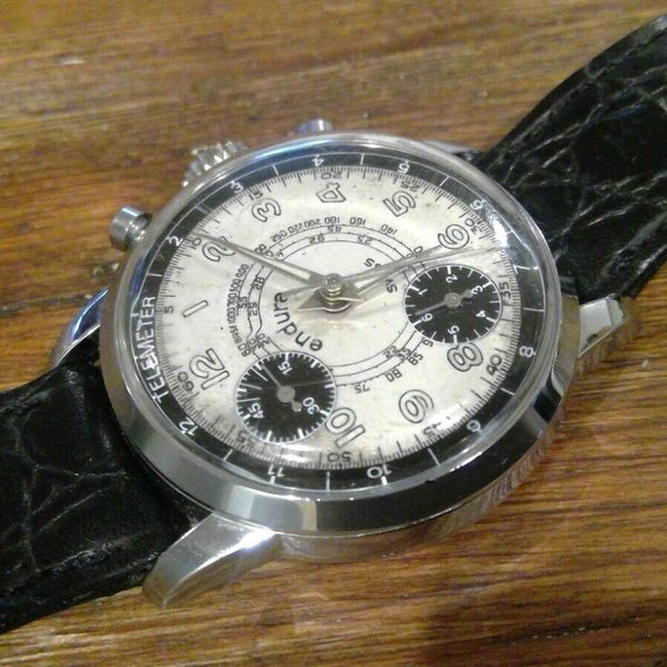 Vintage Endura Telemeter Mechanical Manual Wind Chronograph Watch ...