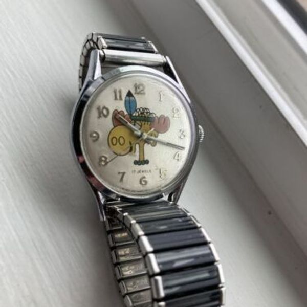BUREN 1971 BULLWINKLE MANUAL WIND WRISTWATCH WORKING 17 JEWELS HAMILTON ...