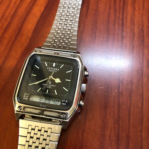 Citizen 8950 - 083083Y 30-3810 GN-4-S 100m water resist Ana Digi ...