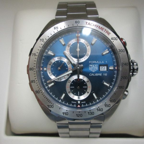 TAG HEUER FORMULA 1 CALIBRE 16 AUTOMATIC CHROGRAPH WIT DATE BLUE DIAL ...