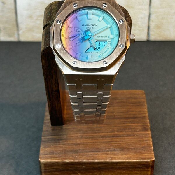 NEW Casio G-Shock 2100 â Casioakâ Mod AP rainbow dial w/ rose gold ...