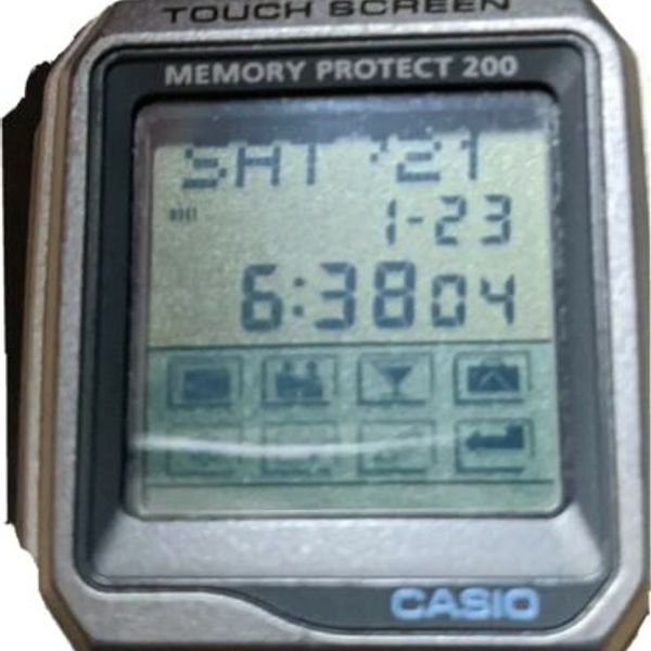 Casio RARE VDB-200B-1 Touch Screen Memory Protect 200 Japan Wrist Watch ...