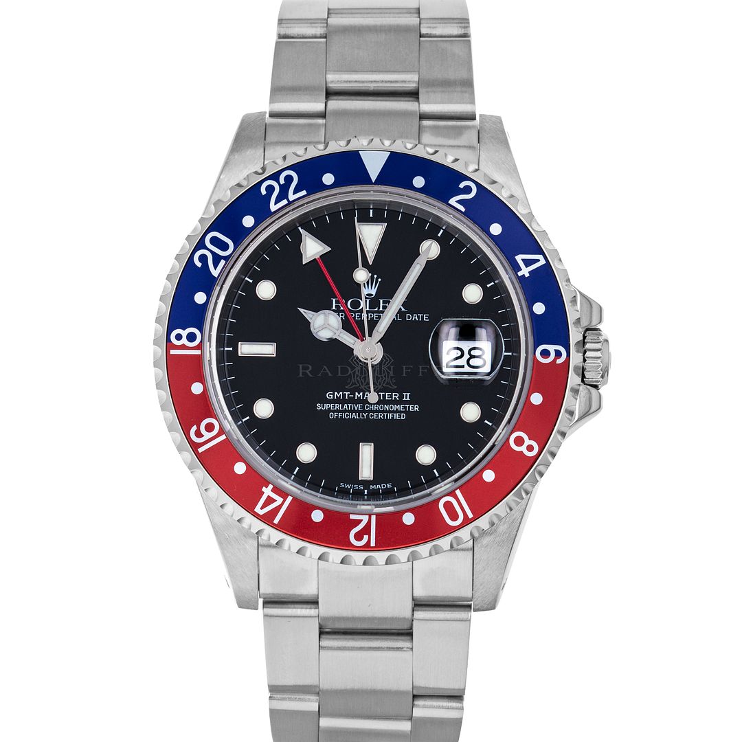 FS- Rolex 16710 GMT Master II Y Black Dial Pepsi Box RSC Papers ...
