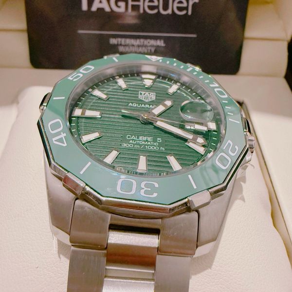 Tag Heuer Men's Automatic Calibre 5 Aquaracer 43mm Watch Green Hulk ...