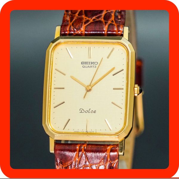 Vintage 1988 [MINT] SEIKO Dolce 7731-5240 New band Tank Thin Shape Men Watch | WatchCharts ...