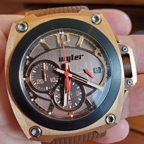 Wyler Genève RARE Code S Chronograph 18k Gold Limited Edition Swiss ...