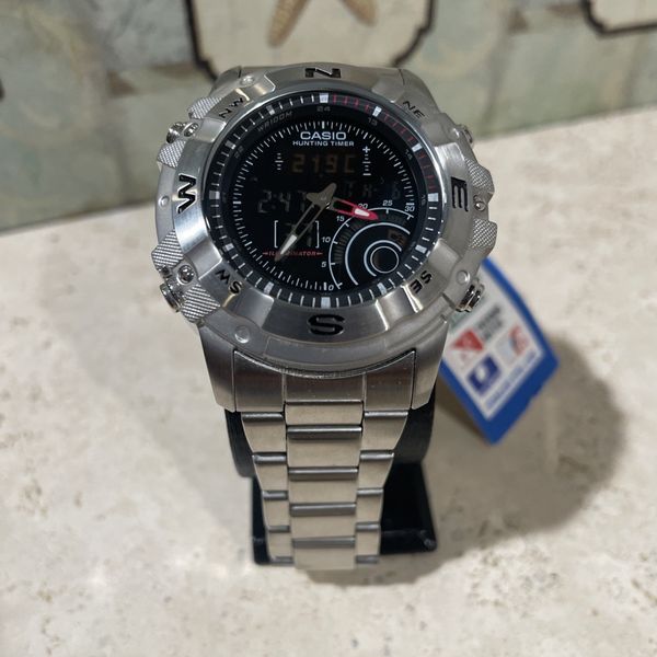 Casio Analog-Digital AMW-705D-1AV watch Hunting Timer Moon Data All ...