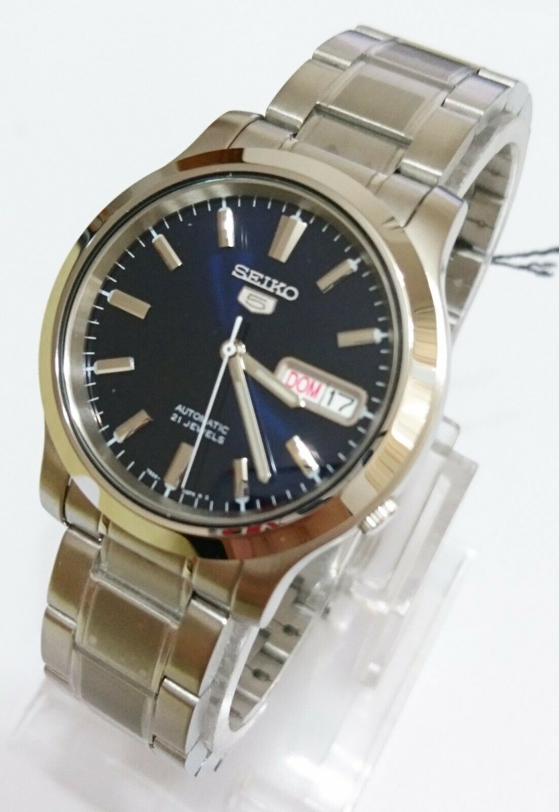SNK793K1 SEIKO 5 Stainless Steel Band Automatic Men's Dark Blue Watch ...