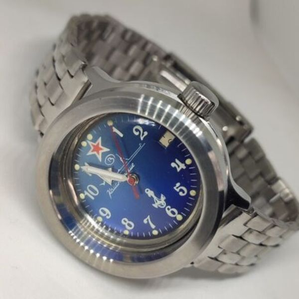Vintage Vostok Watch Amphibian Automatic Blue Dial Custom 2416B 20ATM ...