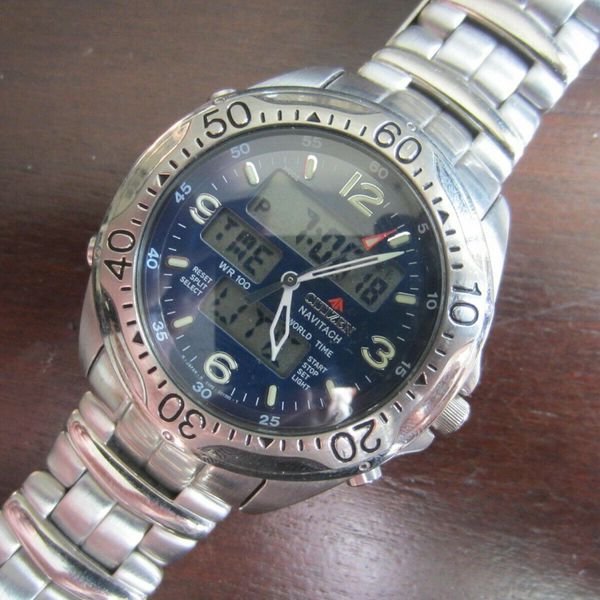 Citizen Promaster JQ8020-52L Navitach ANA Digi Men's Watch World Time ...