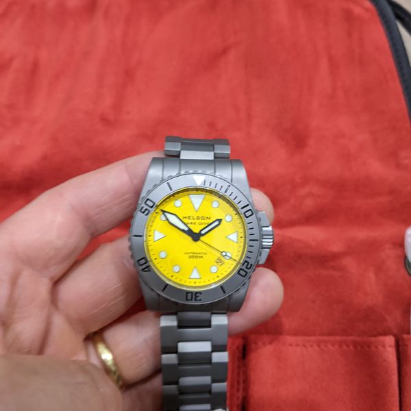 [$400 USD] Helson Titanium 38mm Shark Diver yellow | WatchCharts ...