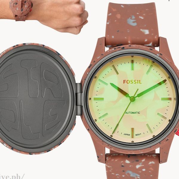 STAPLE X FOSSIL LIMITED EDITION NATE SUNDIAL TERRA COTTA SILICONE WATCH ...