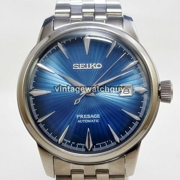 Seiko Presage "Cocktail Time" Blue Dial Automatic Men's Dress Formal ...