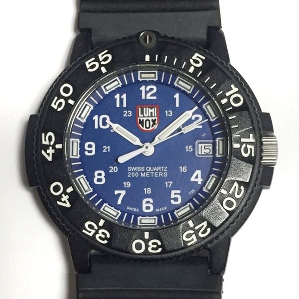 [New] [Used] LUMINOX Shields watch rubber belt/rotating bezel blue ...