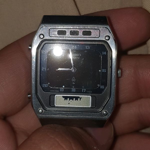 Vintage Seiko Japan LCD Digital / Analog H249-5080 Men Stainless Watch ...