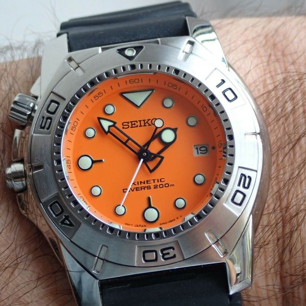 Seiko Big Boss 200m Diver Kinetic Watch SKA291 May 2005 Box Near Mint ...