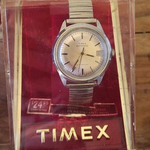 Men's Vintage TIMEX Automatic Water-Resistant Mechanical Watch - Works ...