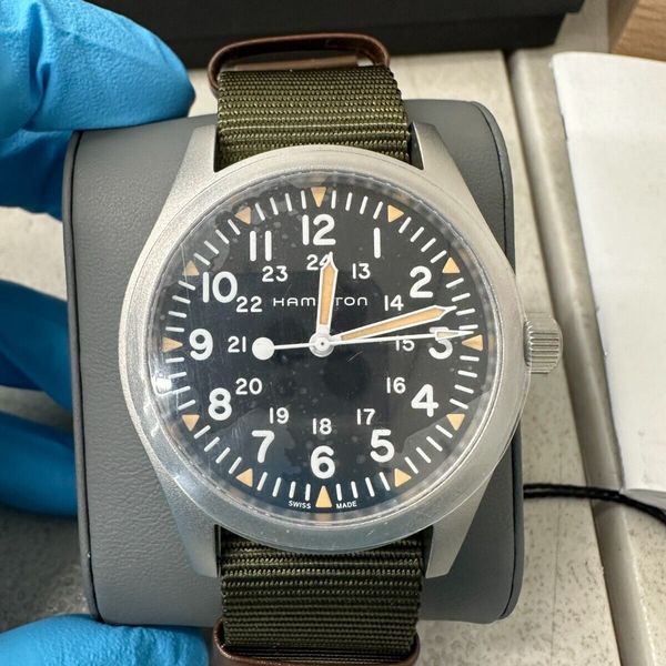 Hamilton Khaki Field Hand Wind Black Dial Men's Watch H69529933 - NEW ...