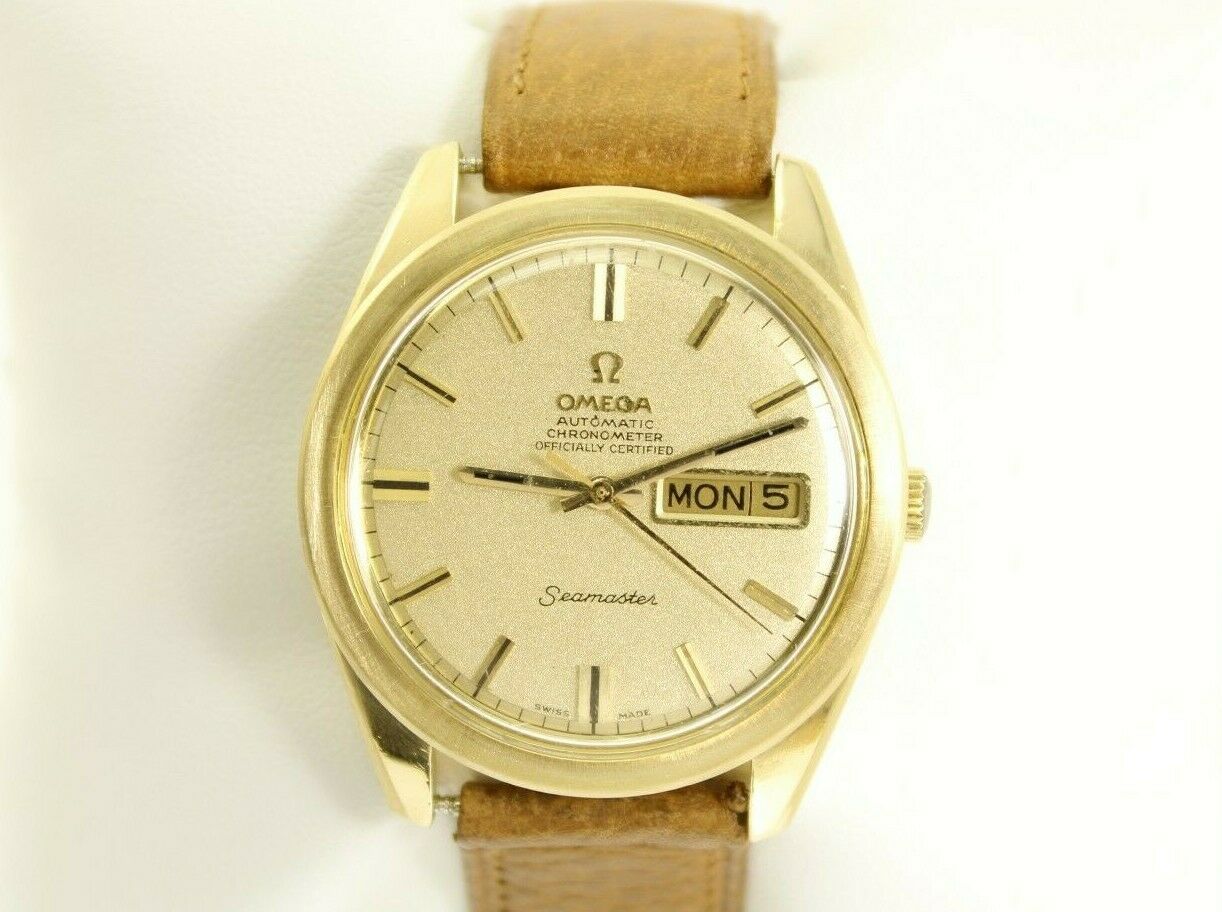 1969 OMEGA SEAMASTER 18K SOLID GOLD AUTOMATIC DAY DATE 166032 751 MEN'S ...