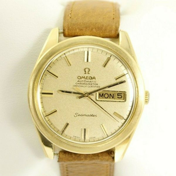 1969 OMEGA SEAMASTER 18K SOLID GOLD AUTOMATIC DAY DATE 166032 751 MEN'S ...