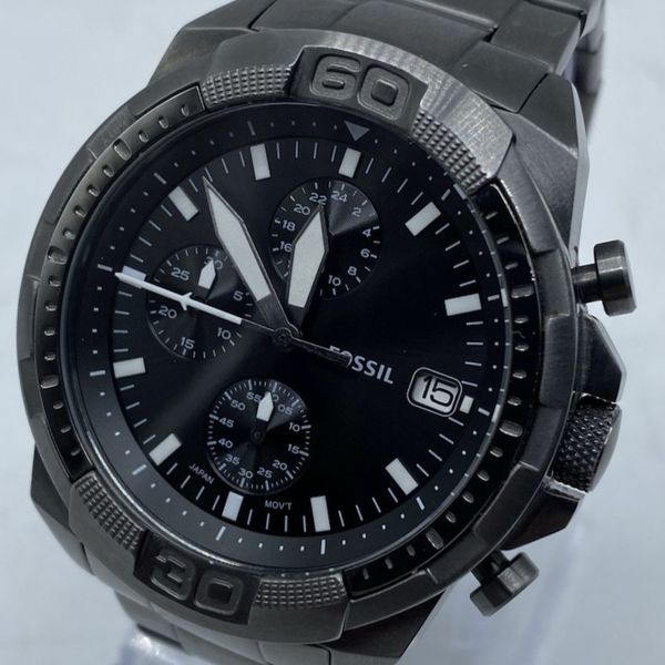 Fossil Men's Bronson Chronograph FS5852 Smoke Stainless Steel Quartz ...