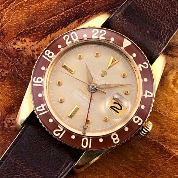 FS: 1958 Rolex 18K GMT Master 6542 Champagne Dial Serpico y Laino ...